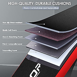 OPPSDECOR 600lbs 6 in 1 Weight Bench Set with Squat Rack Adjustable Workout Bench with Leg Developer Preacher Curl Rack Fitness Strength Training for Home Gym