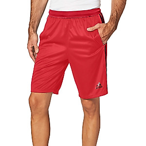 adidas Men's Designed-2-Move 3-Stripe Shorts, Scarlet/Utility Black, X-Small