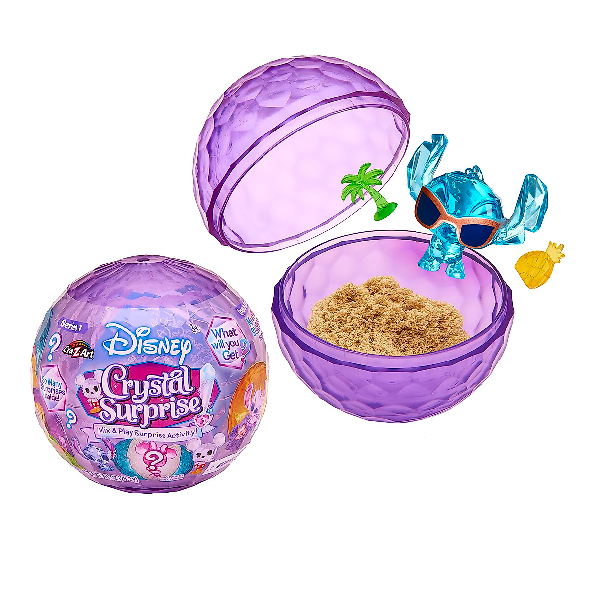 Cra-Z-Art Disney Crystal Surprise Series 1, Mini Collectible Crystal Figures with Activity Compound, Collectible Blind Bag Inspired Figures, Kids Toys for Ages 3 and Up