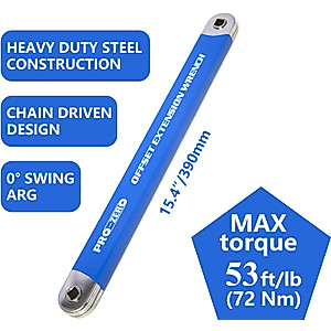 blueVVellow Bias extension wrench with 1/2 "", 1/4"", and 3/8 ""square drive adapter, suitable for small area universal extension wrenches, extension wrench kit, impact bias extension wrench