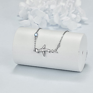 YAFEINI Hammerhead Shark Necklace Sterling Silver Pendant Shark Jewelry Gifts for Diver Women