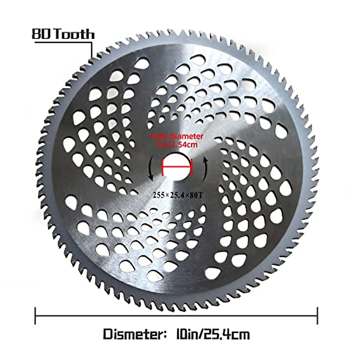 AI.YUYU Upgrade 2-Set 10" x 80T Carbide Tip Brush Cutter Blade with The Universal Adapter Kit for Cutter, Trimmer, Weed Eater (2 Different Adapter Kits Totaling 9 Parts)