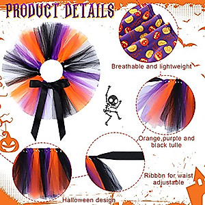 8 Pieces Halloween Dog Tulle Tutu Skirt with Halloween Dog Bandana Cartoon Hairpins Halloween Dog Costumes Pet Halloween Accessories Supplies for Small Dogs Cats Halloween Birthday Party Supplies