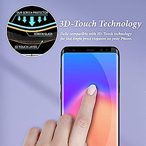 Cnarery [2 Pack[Full Coverage] Screen Protector for Samsung Galaxy S9, 3D Curved/Easy Installation/Case-Friendly/HD-Bubble Free Tempered Glass for Samsung Galaxy S9