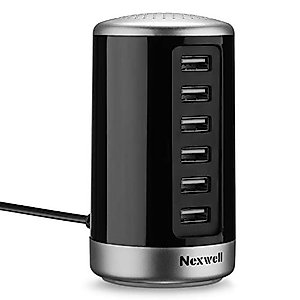 USB Wall Charger, Nexwell 30W 6-Port Desktop Charger USB Charging Station with Smart Identification Technology for iPhone, iPad, Android and Virtually All Other USB Enabled Devices