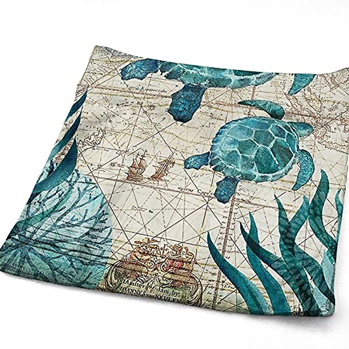 XWQWER Sea Turtle Ultra Soft Highly Absorbent Decor Hand Towels, Dish Guest Towel Multipurpose for Bathroom Kitchen Gym Hotel Spa and Home(27.5 x 12 in)