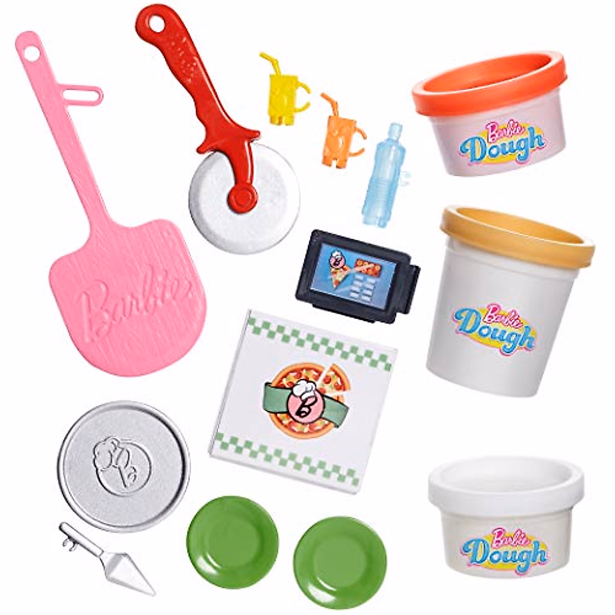 Barbie Pizza Chef Doll & Playset, Toy Oven & Counter with Sliding Conveyer Belt, Molds, 3 Dough Colors & Accessories (Amazon Exclusive)