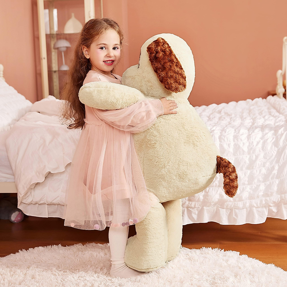 IKASA Giant Dog Labrador Stuffed Animal Plush Toys,Puppy Soft Toy Large Cute Huge Jumbo Big Size Plushie,Gifts for Kids (30 inches, Light Brown)