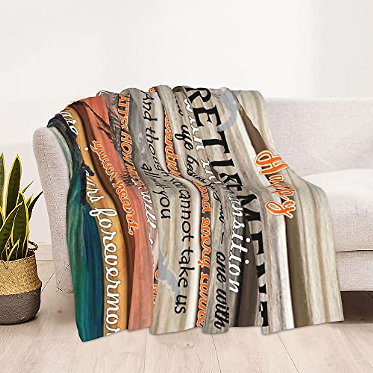 Asithom Retirement Gifts for Women, Retirement Throw Blankets,Retirement Gift for Men,Soft Retirement Blanket for Teachers,Retired Friends,Nurses,Doctors,Coworker Going Away Blankets (50 X60'')