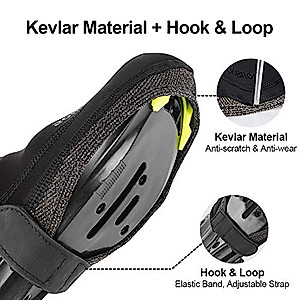 ROCKBROS Cycling Shoe Covers Toe Covers Winter Toe Warmers Cycling Overshoes Protectors Kevlar Black 1 Pair L/XL(7-12US)