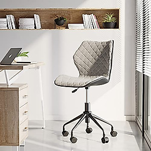 Techni Mobili Deluxe Modern Office Armless Task Chair, Grey 21.5D x 21W x 31H in