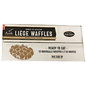 Avieta Belgian Pearl Sugar Waffles, 12 Individually Packed 3.17 Ounce