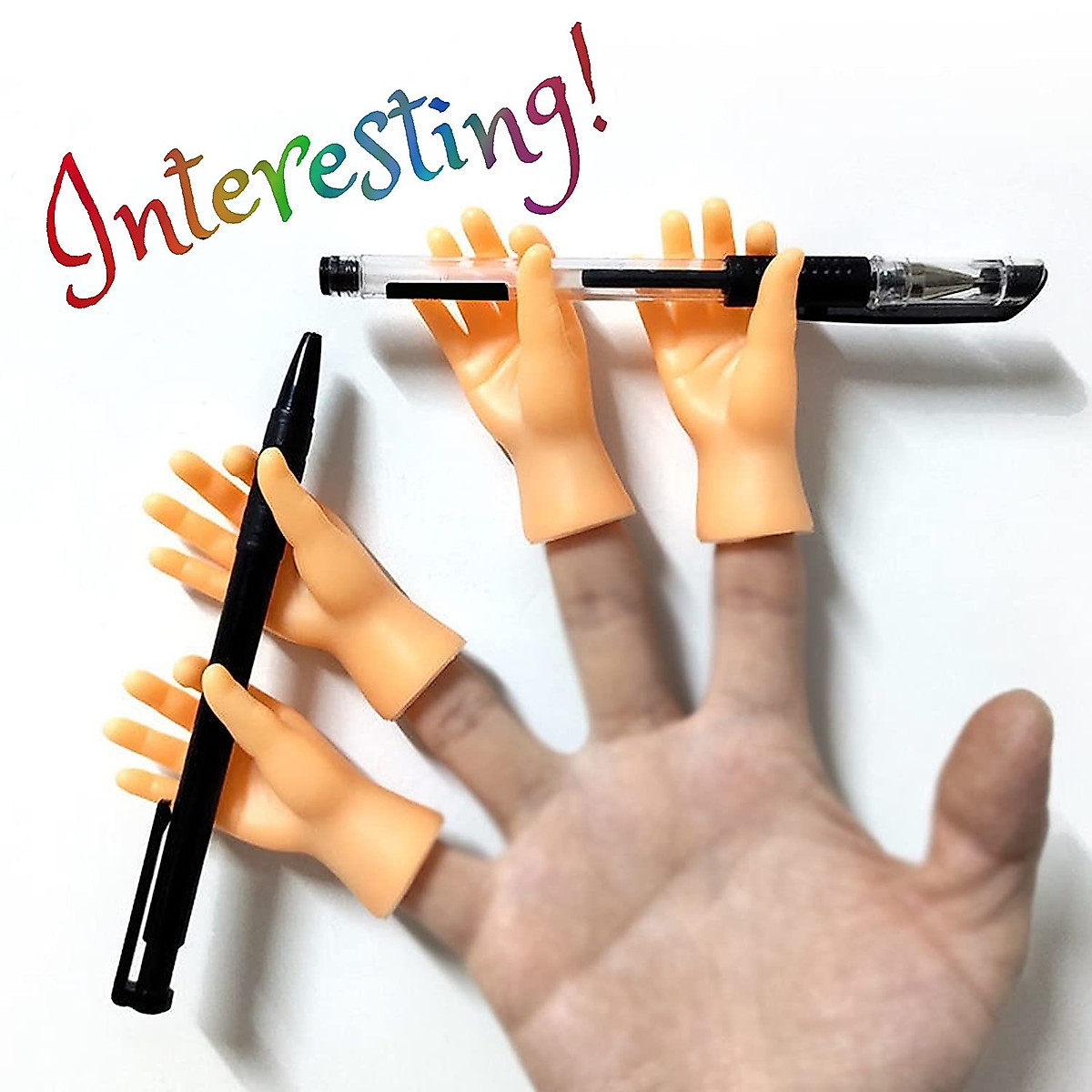 14 Pack Tiny Finger Hands,Flat Hand Style Mini Hand Finger Puppets,Fun and Realistic Little Finger Hands for Puppet Show,Gag Performance