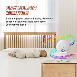 EVERSECU WiFi Baby Monitor Pet Camera Support Temperature Detecting, Sound Detecting and 6 lullabies, 2 Way Audio, Night Vision, Tuya Smartphone app for remoteview