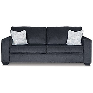 Signature Design by Ashley Altari Modern Queen Sofa Sleeper with 2 Accent Pillows, Dark Gray