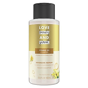 Love Beauty and Planet Shampoo with Vitamin B3 Coconut Oil & Ylang Ylang for Intensive Repair for Damaged Hair Sulfate, Silicone, & Paraben Free. Cruelty-Free. 13.5 oz