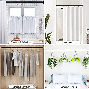 BRIOFOX Shower Curtain Rod Adjustable 61-75 Inch, Spring Tension Shower Rod No Drilling Non Slip, Matte Black