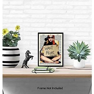 Funny Glam Fashion Graffiti Dictionary Art – Upcycled 8x10 Chic Unique Gift for Designer, Fashionista - Urban Street Art Home Decoration Poster for Women, Wife, Teens, Dorm Room – Cool Dope Wall Decor
