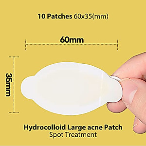 HARUTO Acne Pimple Patches XL (10 patches/1 pack) - Hydrocolloid Large acne Patches Spot Treatment, Tea tree spot patch, acne sticker for Body and Larger Breakouts,