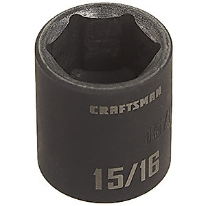 CRAFTSMAN Shallow Impact Socket, SAE, 1/2 Inch Drive, 15/16 Inch, 6 Point (CMMT15857)