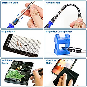 STREBITO Precision Magnetic Screwdriver Set 124-Piece Electronics Tool Kit with 101 Bits, for Computer, Laptop, Cell Phone, PC, MacBook, iPhone, Nintendo Switch, PS4, PS5, Xbox Repair