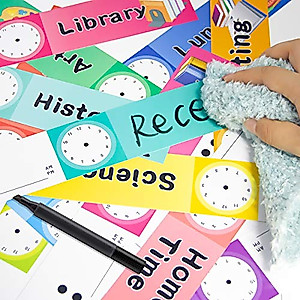 Chalkboard Brights Daily Schedule Pockets Chart for Classroom Office Home Teachers Preschool Activity Supplies 15 Pockets 14 Double-Sided Reusable Dry-Eraser Card 13 x 37 Inches
