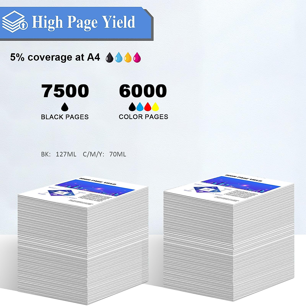 502 Ink Compatible for Epson 502 Ink Refill Bottles for Ecotank ET-2850 ET-3850 ET-4850 ET-15000 ET-3830 ET-2760 ET-3760 ET-4760 ET-3843 ET-2750 ET-3750 ET-4750 ET-3710 STC2100 STC4100 Printer 4 Pack