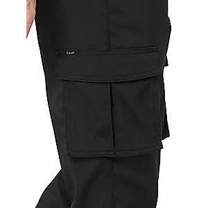 Lee Men's Extreme Motion Synthetic Cargo Pant, Black, 42W x 30L