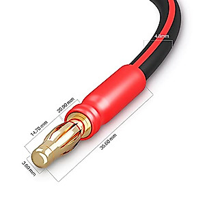 GearIT 14 AWG Speaker Cable Wire with Banana Plugs (2 Pack, 6.6 Feet - 2 Meter) 14Ga Gauge Banana Wire for Bi-Wire Bi-Amp HiFi Surround Sound - 99.9% OFC Copper, Gold Plated Tips - Black, 6 Ft