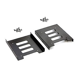 SAISN HDD SSD Mounting Bracket 2.5 to 3.5 Adapter Hard Drive Holder (Single Drive, Pack of 2)