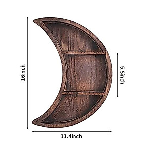 ELIAUK Floating Moon Wooden Shelves Reversible Crescent Moon Shelf,Home Wall Decor for Living Room Bedroom…