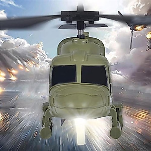 Electric Remote Control Helicopter, 3.5 Channels RC Drone Helicopter Toys, 2.4GHz Wireless Remote Control Helicopters, One Key Take Off/Landing, LED Light Night, Flying Toys for Kids Beginners (Black)