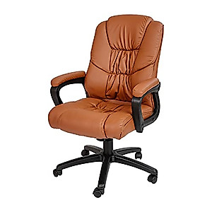EMMA + OLIVER Big & Tall 400 lb. Rated Brown LeatherSoft Office Chair - Executive Office Chair
