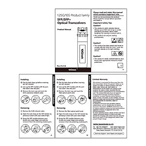 10Gtek 10GBase-LR SFP+ Transceiver, 10G 1310nm SMF SingleMode Fiber Optic Module, 10km, for Cisco SFP-10G-LR, Meraki MA-SFP-10GB-LR, Ubiquiti UniFi UF-SM-10G, Fortinet, Mikrotik and More, Pack of 10