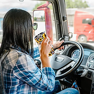 YHSHYZH 30 OZ Tumbler Cups with Lid Sunflower Stainless Steel Travel Coffee Mugs Personalized Leopard Print Insulated Cups Sunflowers Gifts for Women(30OZ, Leopard Sunflower)