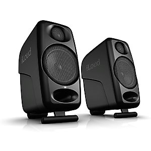 IK Multimedia iLoud Micro Monitor 50 watt portable wireless bluetooth studio reference monitors, dual speakers for music production, mixing, mastering, composing, producing and DJs