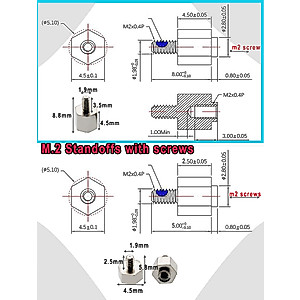 CO-RODE 48pcs M.2 SSD Standoffs and Screws for Asus, Gigabyte, MSI Motherboards