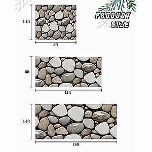 Black White Pebble Texture Garage Door Decorations, Abstract Modern Art Garage Door Banner Cover with Grommets, Garage Door Mural Backdrop Decoration for Indoor Outdoor Wall Door Photography 7x8ft