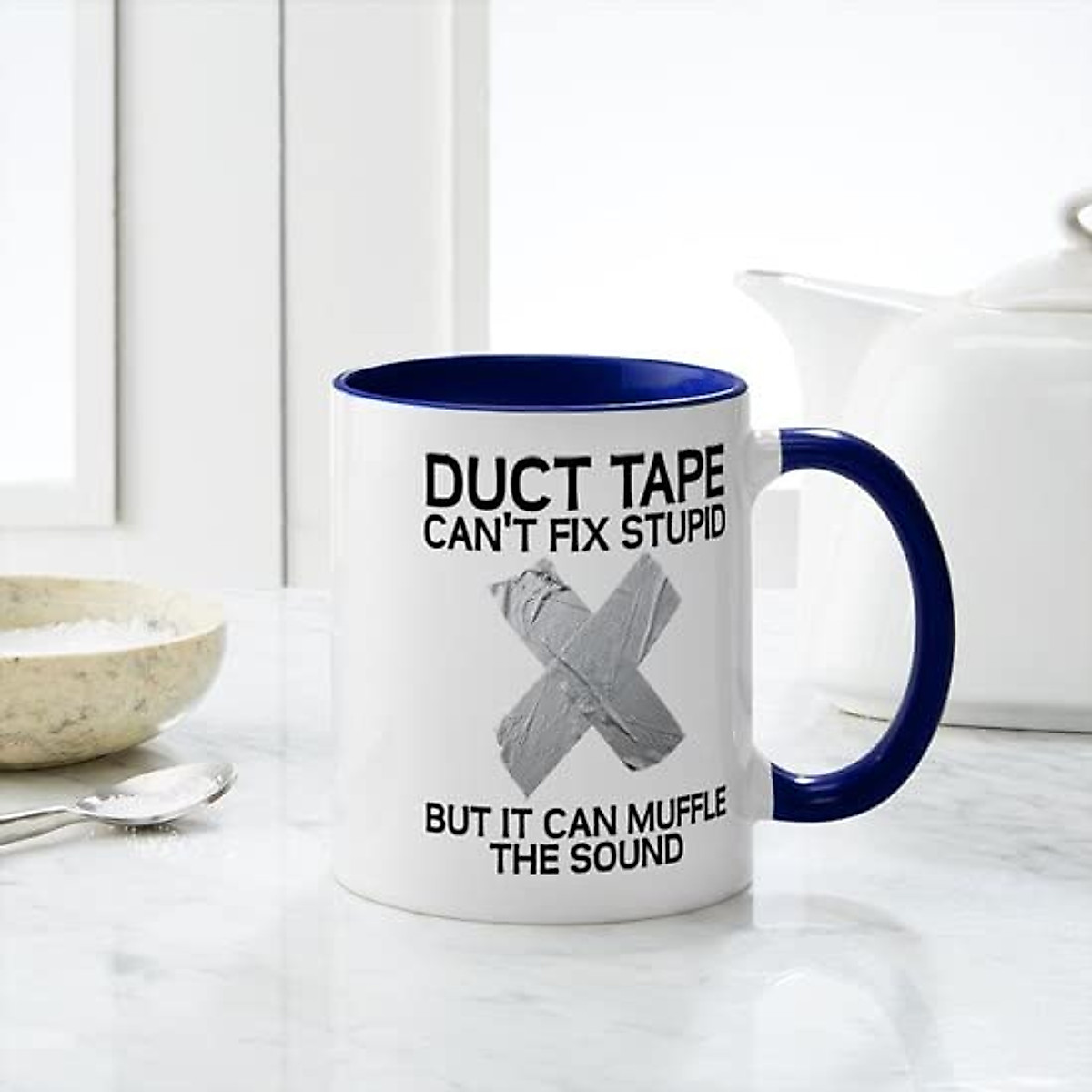 CafePress Duct Tape Fix Stupid Muffle The Sound Mugs Ceramic Coffee Mug, Tea Cup 11 oz