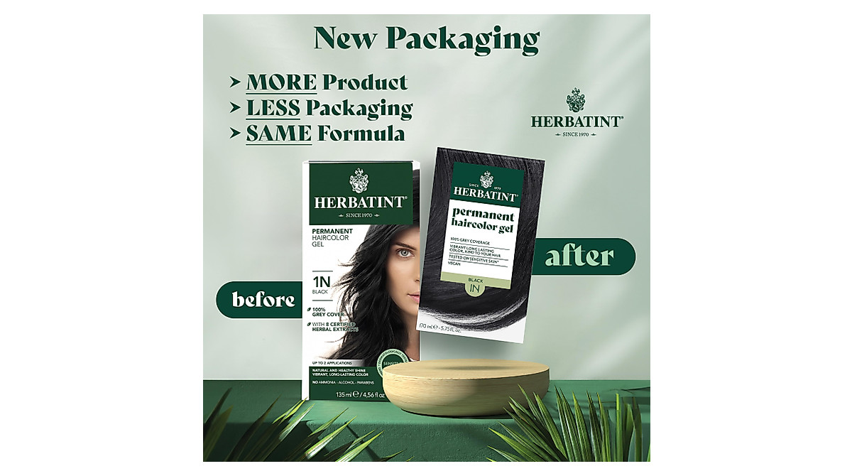 Herbatint 1N Black Hair Dye - 100% Gray Coverage
