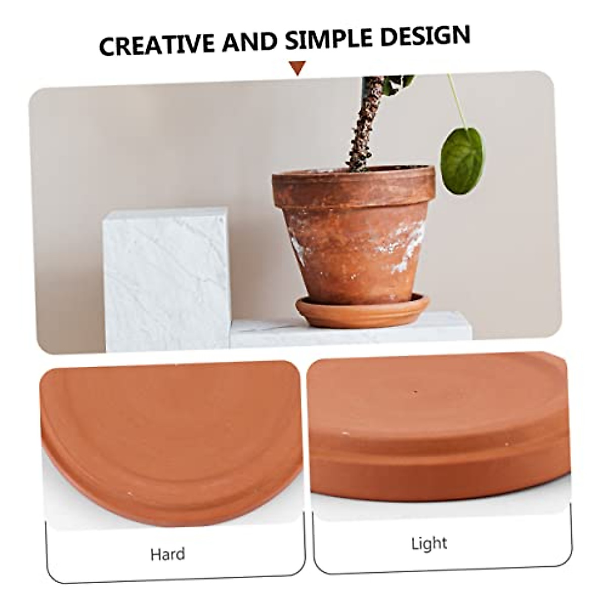 MARMERDO 5pcs Terracotta Planter Tray Potted Plants Bonsai Tray Serving Tray Round Classic Round Planter Saucer Plant Saucers for Indoors Plant Coasters Ceramic Terracotta Flower Pot Plate