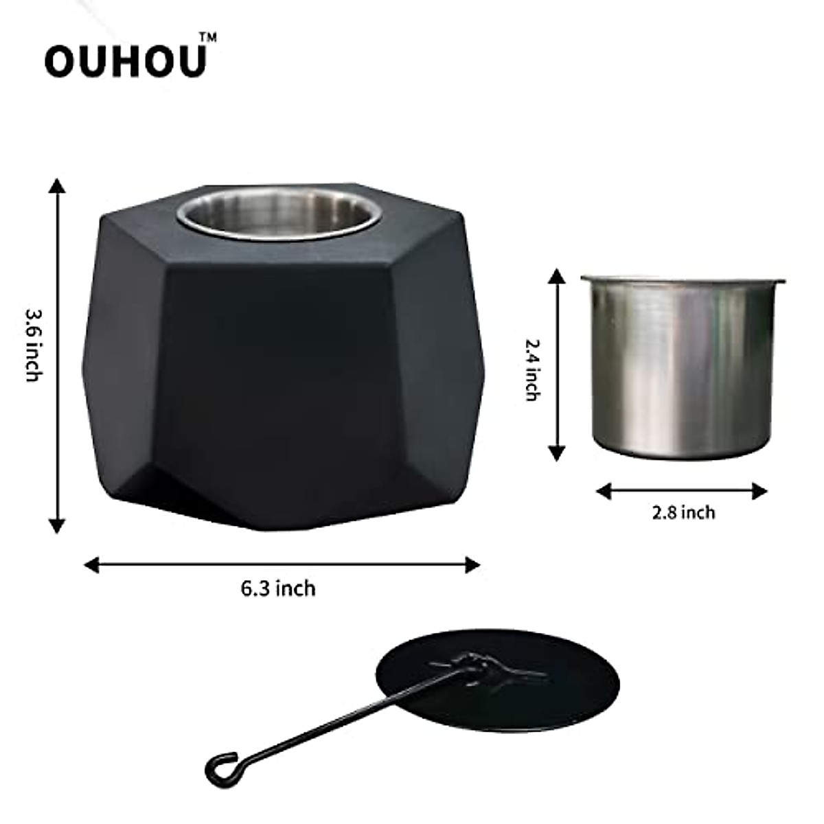 OUHOU Tabletop Fire Pit, Tabletop Fireplaces, Mini Personal Fireplace Bowl, Portable Table Fire Pit, Indoor Outdoor Mini Fire Pit Rubbing Alcohol Fireplace