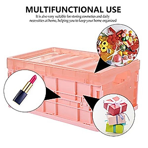 ULTECHNOVO Foldable Storage Box with Lid- Large Box Organizer Stackable Cube Folding Crate for Home Office