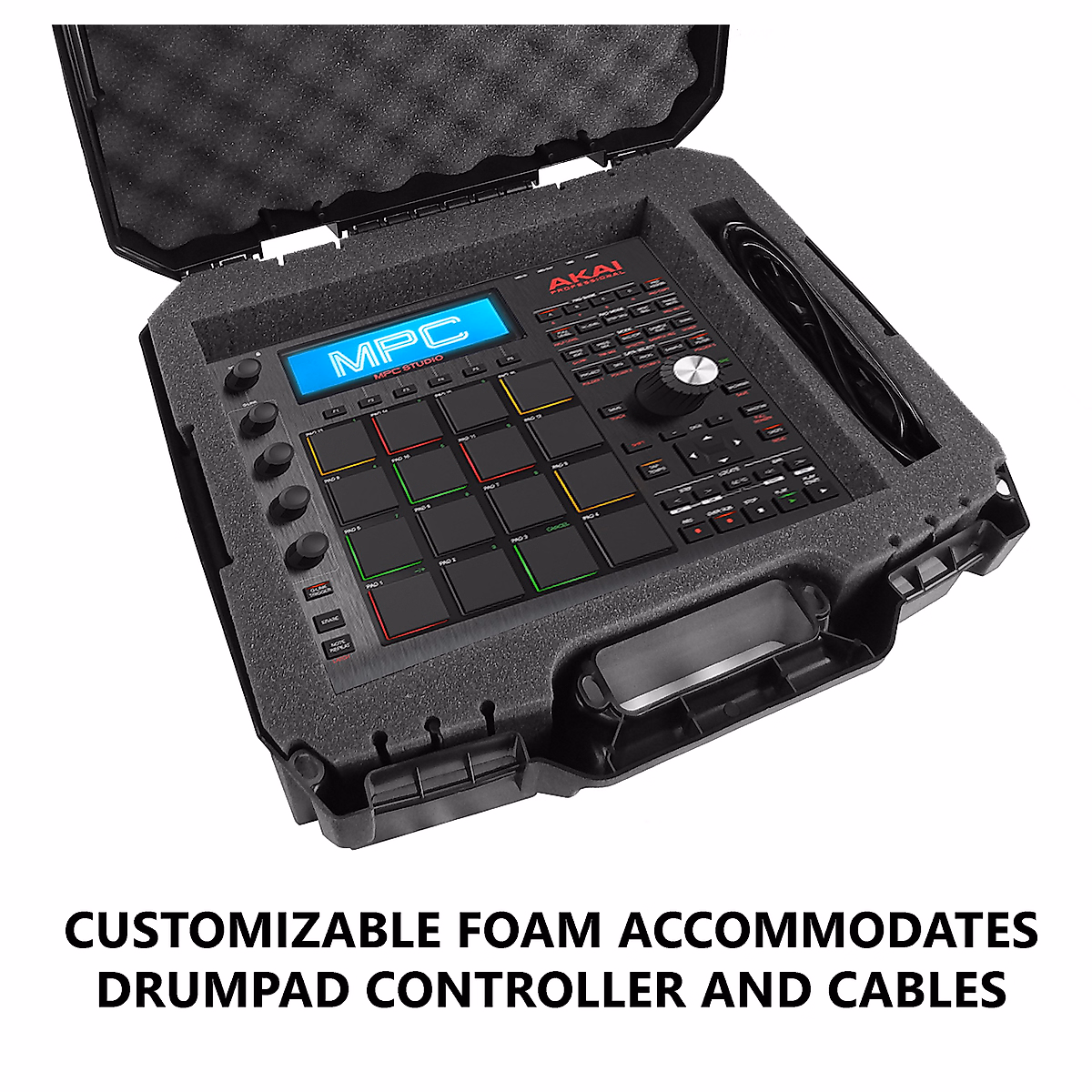 CASEMATIX Hard Shell Travel Case Compatible with Akai FIRE, MPK mini Play, MPC ONE, APC Key 25, MPD226, MPD218, APC Mini, MPK Mini mk3, MPC Studio, Element, MidiMix Tom Cat & Rhythm Wolf, Case Only