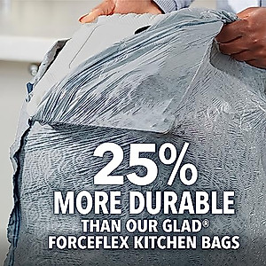 Glad ForceFlex MaxStrength Tall Kitchen Drawstring Trash Bags, 13 Gallon, Fresh Clean Scent with Febreze Freshness, 34 Count