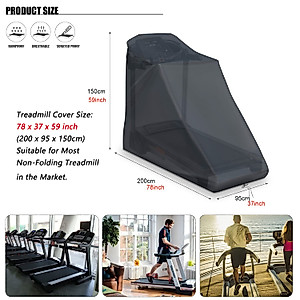 POMER Large Treadmill Cover, 78in Dustproof and Waterproof Non-Folding Running Machine Protective Cover for Home Running Equipment Use