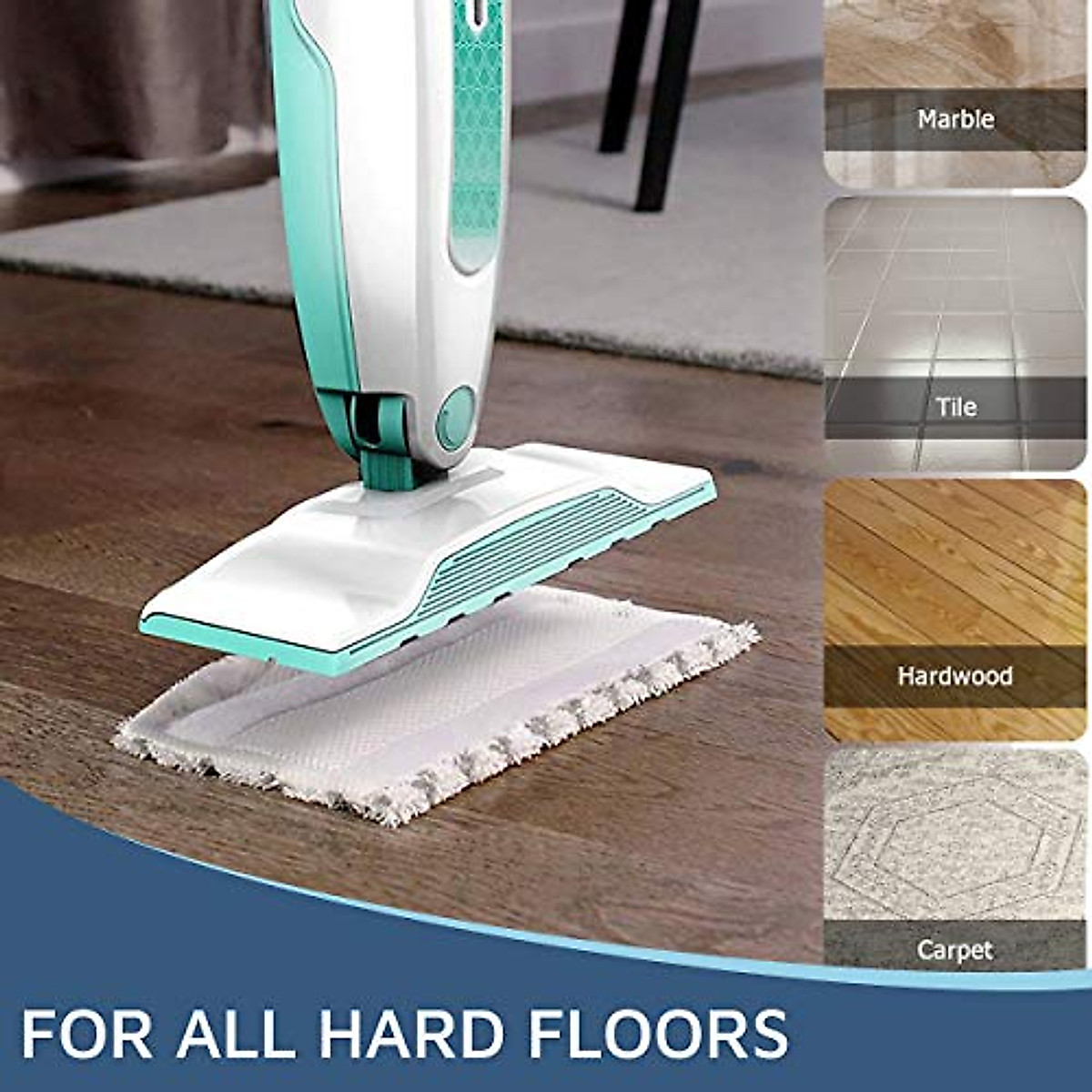 Flammi Steam Mop Pads for Shark S1000 S1000A S1000C S1000WM S1001C Washable Replacement Steamer Mop Pads for All Hard Floors (4 Pack)