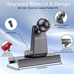 Kaishengyuan Magnetic Car Phone Holder for Toyota Tacoma 2016-2023, 3rd Gen Tacoma Dashboard Clip Cell Phone Cradles Adjustable 20x Super Strong Magnet Phone Stand Phone Mount