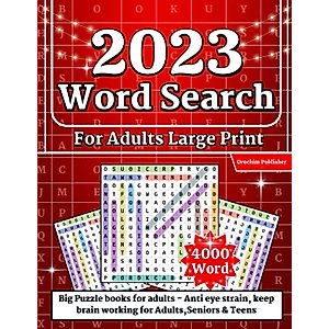 4000 Word Search for Adults Large Print (200 Themed Puzzles): Big Puzzle Books for Adults - Anti eye strain, keep brain working for Adults,Seniors & Teens (wordsearch book for adults)