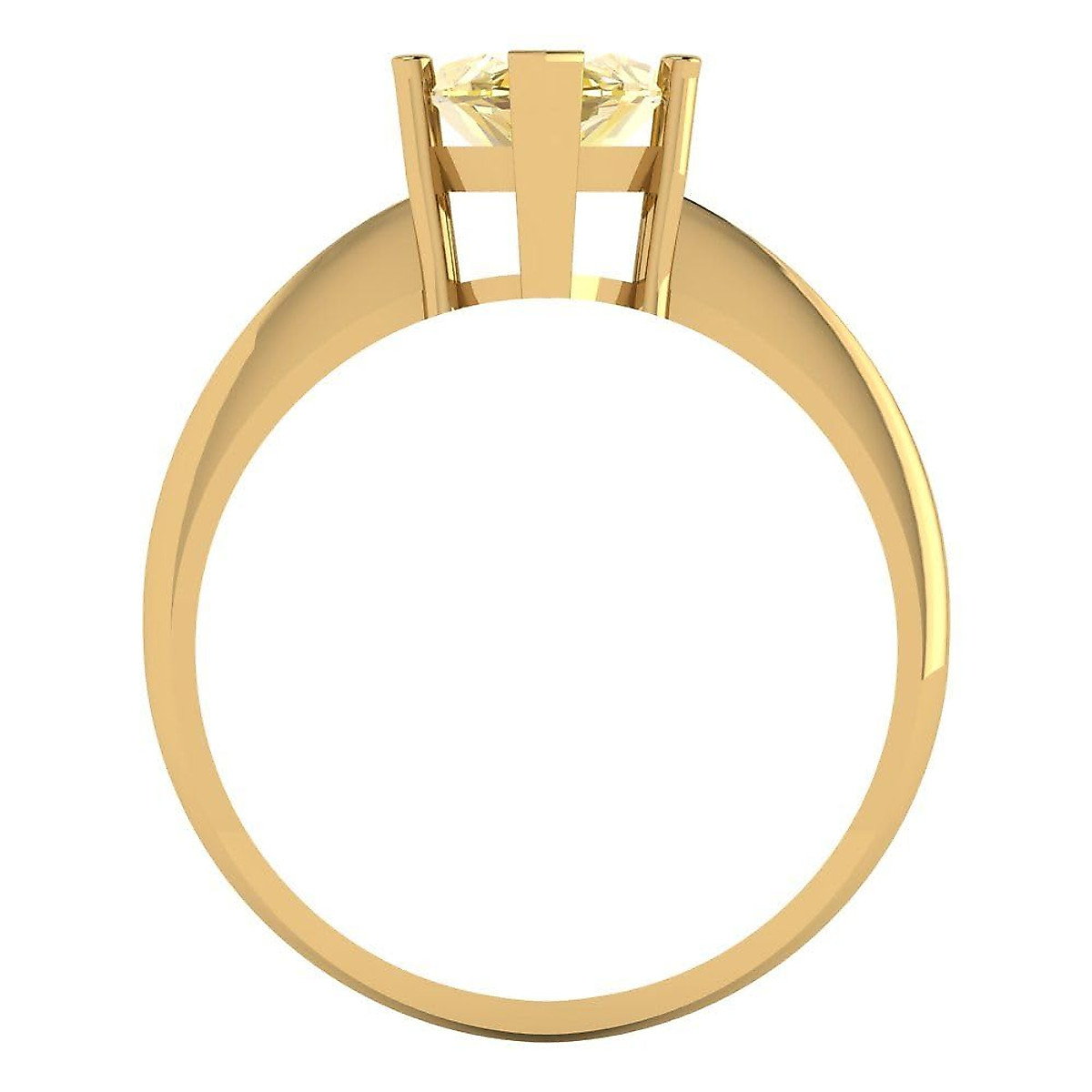 Clara Pucci 2.50 ct Marquise Cut Solitaire Natural Yellow Citrine gemstone Bridal Designer Anniversary Engagement Ring 14k Yellow Gold